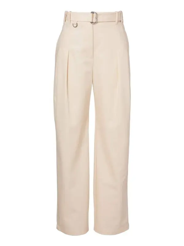 Burberry Cotton Gabardine Tapered Trousers - White