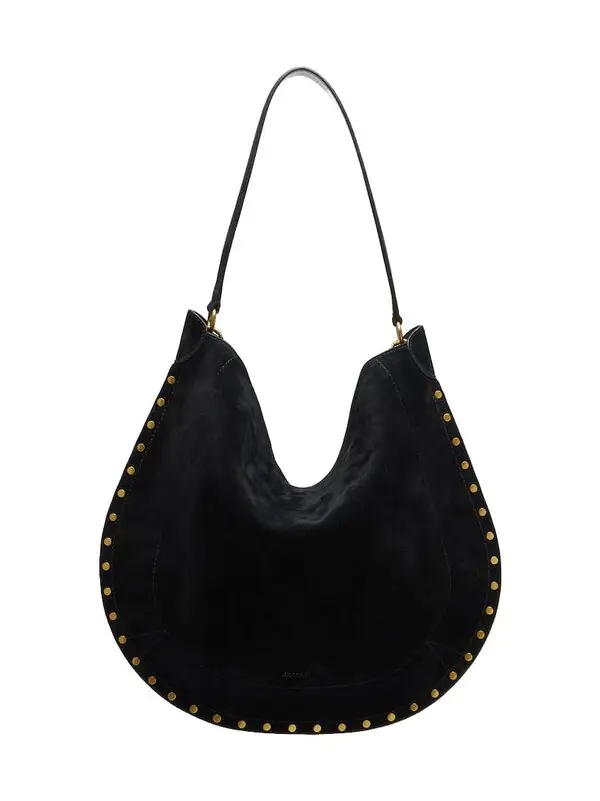 Isabel Marant Oskan Soft Medium Suede Shoulder Bag - Black