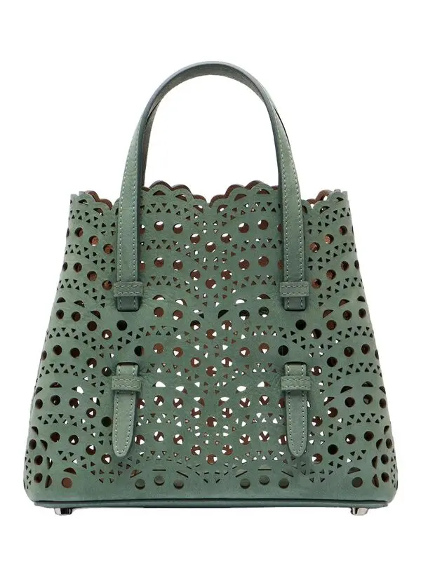 Alaïa Mina 20 Small Leather Tote Bag - Green