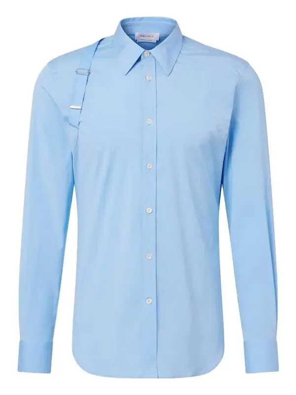 Alexander McQueen Cotton-blend Poplin Shirt - Blue