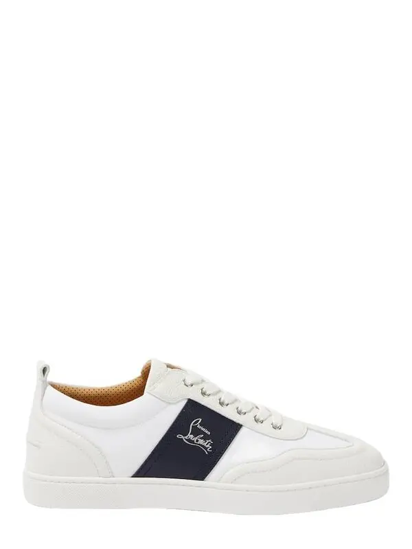 CHRISTIAN LOUBOUTIN Retero Leather And Canvas Sneakers - White