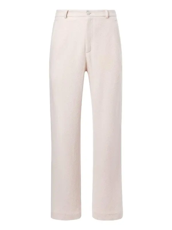 GOD'S TRUE CASHMERE Diamond Cashmere Straight Pants With Moonstone - Beige