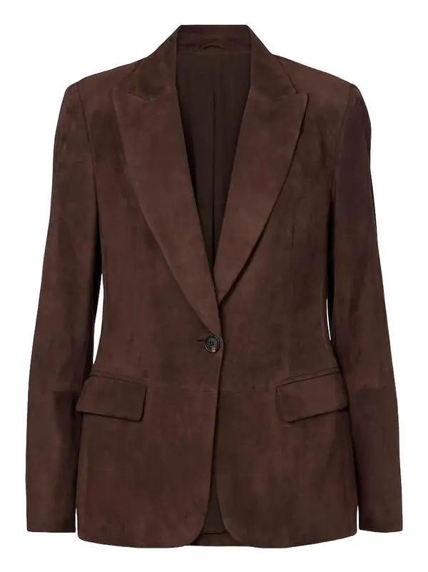 Brunello Cucinelli Suede Blazer - Brown