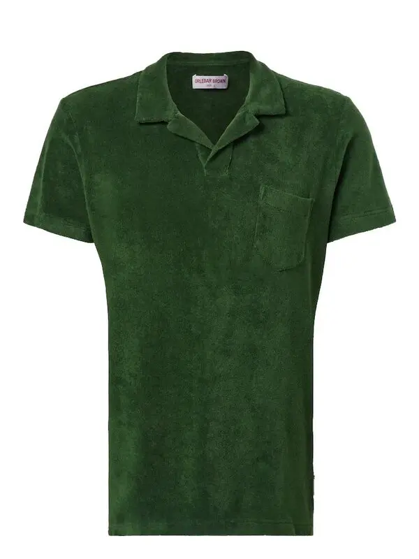 Orlebar Brown Cotton Terry Polo Shirt - Green