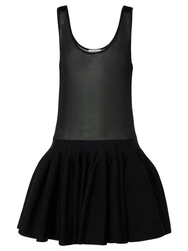 Alaïa Knitted Mini Dress - Black