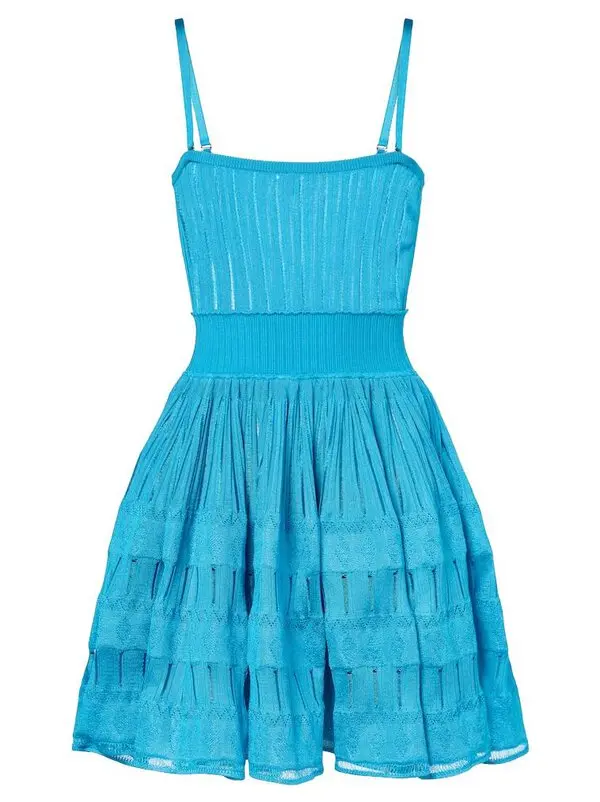 Alaïa Knitted Mini Dress - Blue