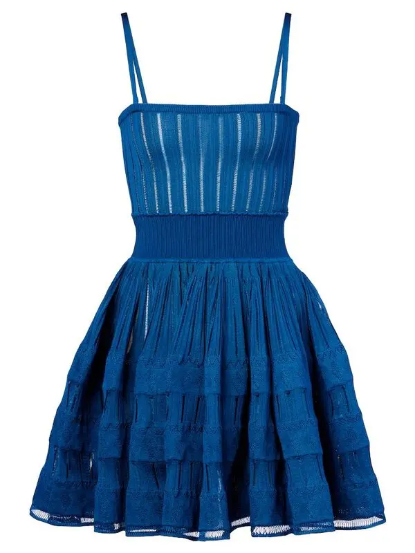 Alaïa Knitted Mini Dress - Blue