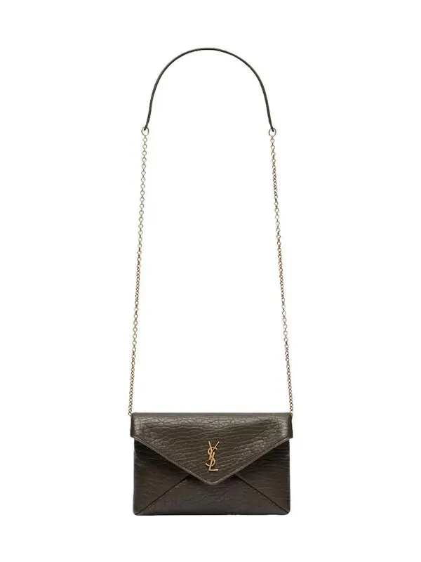 Saint Laurent Cassandre Mini Leather Shoulder Bag - Brown