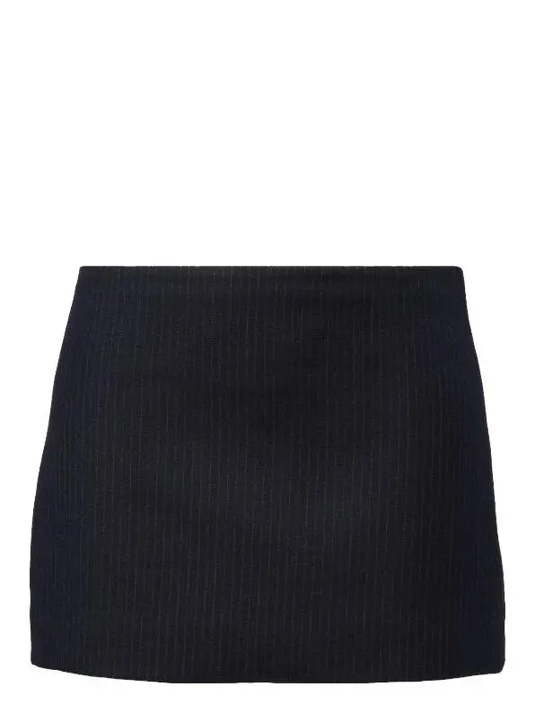 Khaite Jett Pinstripe Wool-blend Miniskirt - Blue