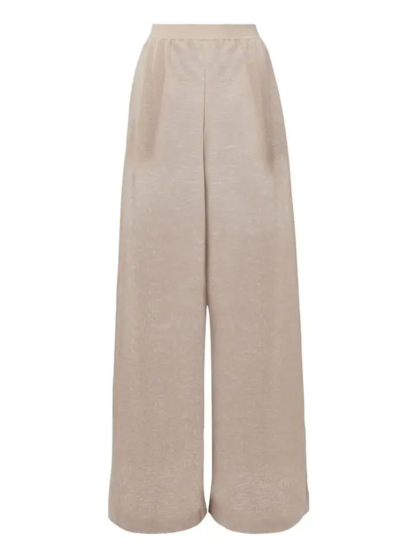 Alaïa Linen And Silk Wide-leg Pants - Beige