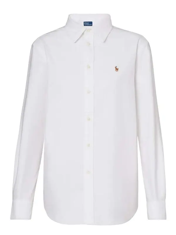 Polo Ralph Lauren Embroidered Cotton Oxford Shirt - White