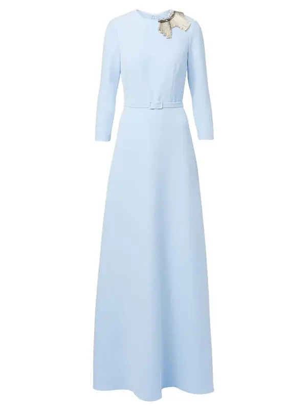 Safiyaa Embellished Crêpe Gown - Blue