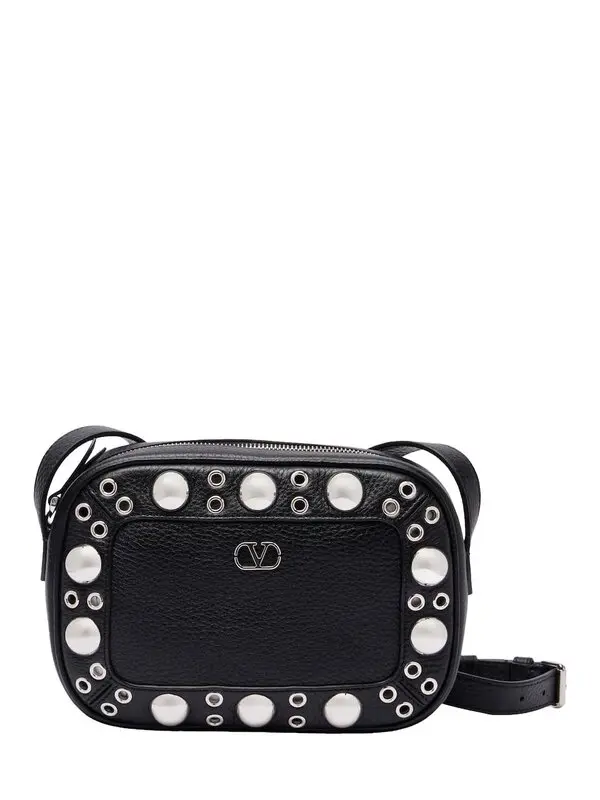 Valentino Garavani Nellcôte Leather Crossbody Bag - Black
