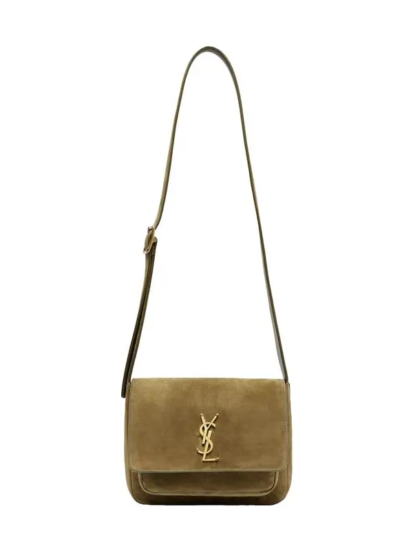 Saint Laurent Niki Cassandre Suede Shoulder Bag - Green