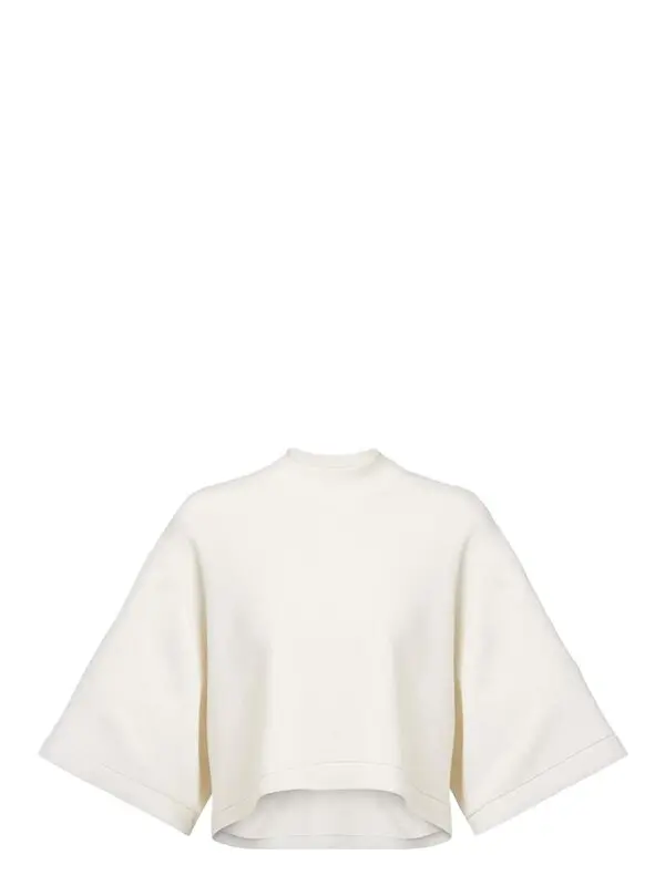 Alaïa Cropped Cotton And Wool-blend T-shirt - White