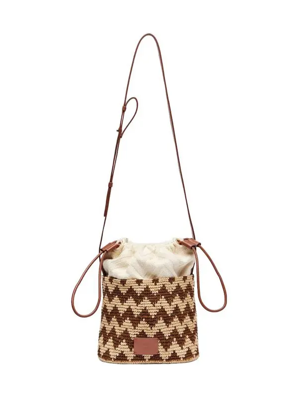 Missoni Zigzag Medium Raffia Bucket Bag - Neutrals