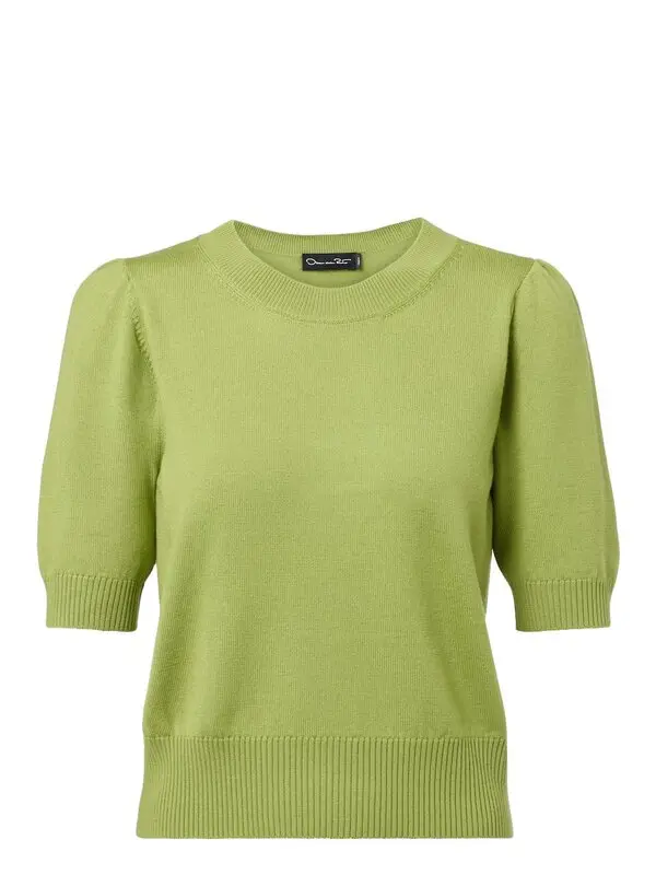 Oscar De La Renta Virgin Wool Crewneck Sweater - Green