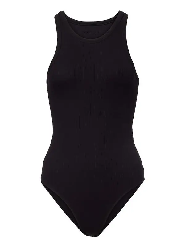 Alaïa Ribbed-knit Bodysuit - Black
