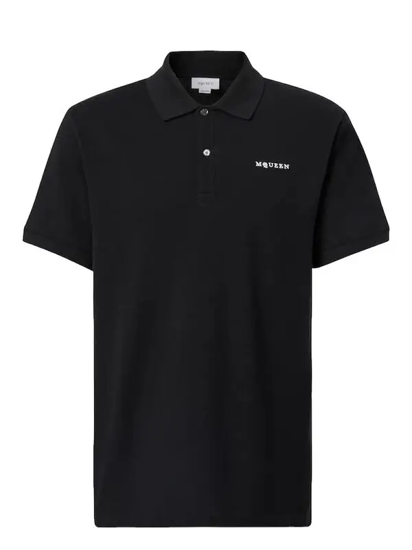 Alexander McQueen Logo Cotton Polo Shirt - Black