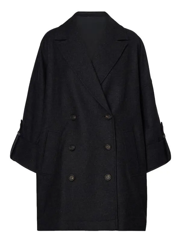 Brunello Cucinelli Oversized Wool Coat - Grey
