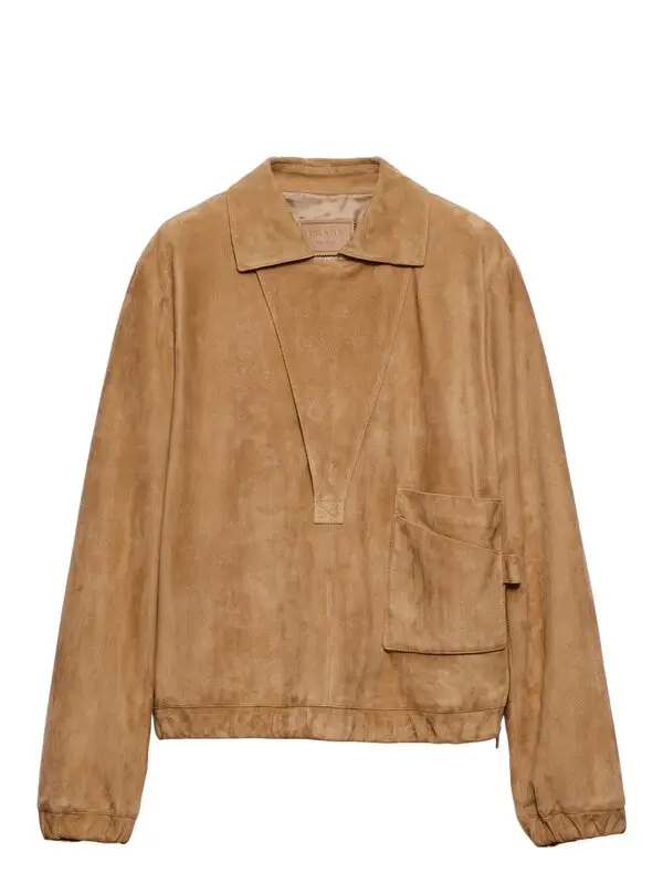 Prada Suede Blouson Jacket - Honey
