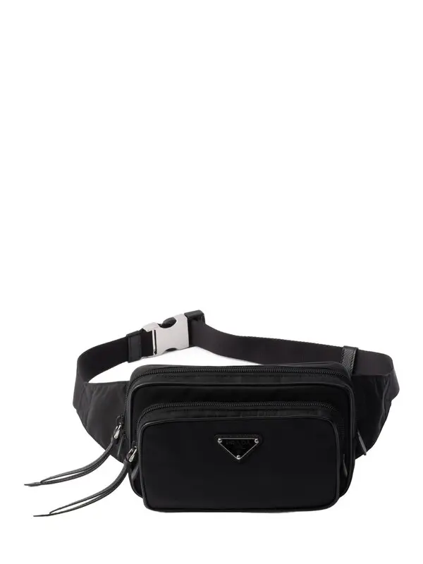 Prada Re-nylon Belt Bag With Metal Buckle - Black