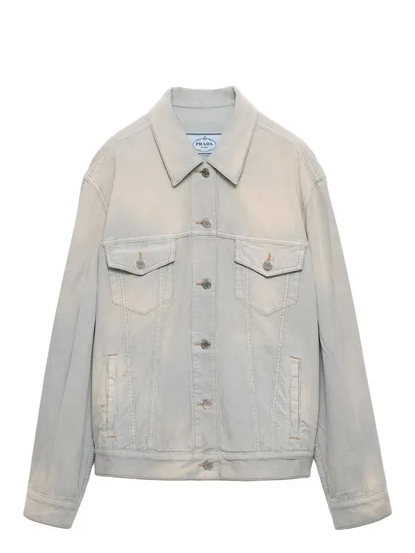 Prada Corduroy Blouson Jacket - Light Blue
