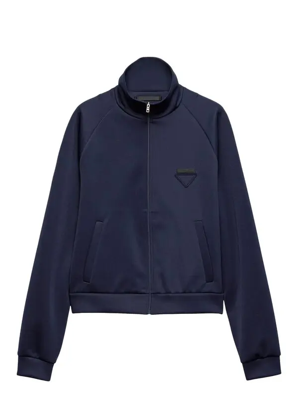 Prada Zippered Technical Fabric Jacket - Navy