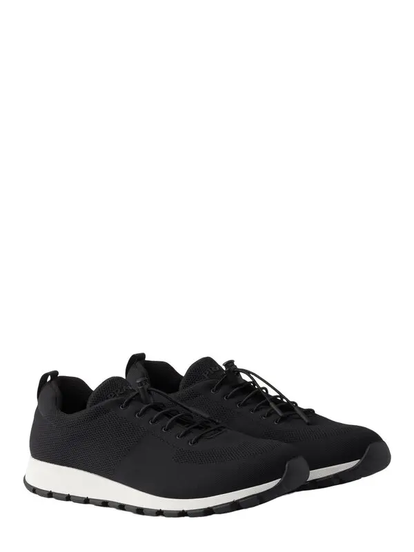 Prada Stretch Knit Sneakers - Black