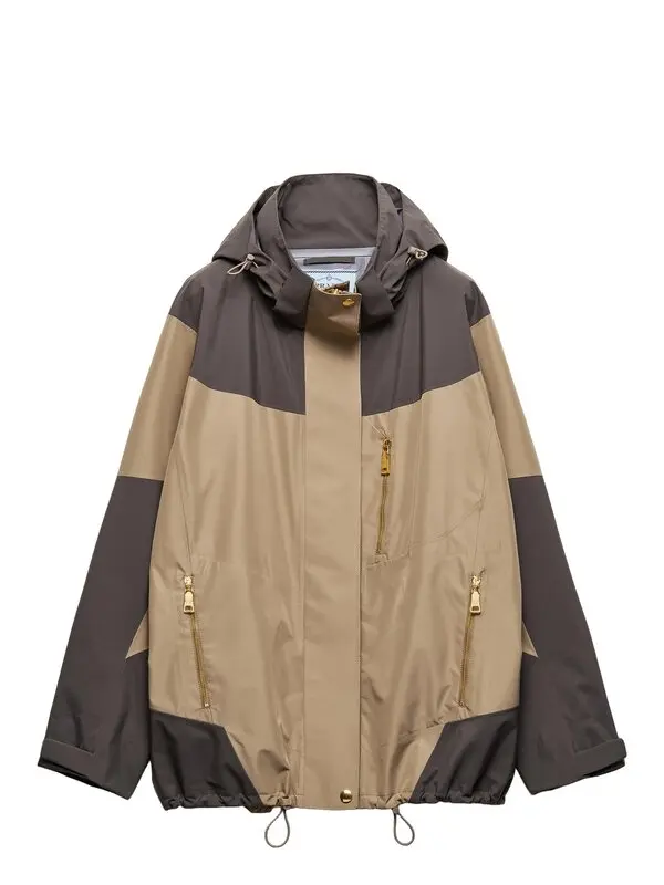 Prada Technical Fabric Blouson Jacket - Clay/iron