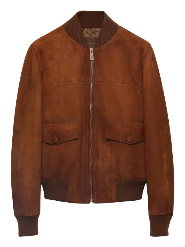 Prada Suede Blouson Jacket - Cognac