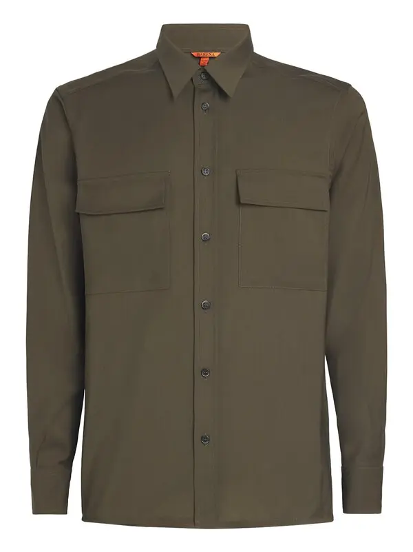 Barena Venezia Tropical Virgin Wool Two-pocket Shirt - Green