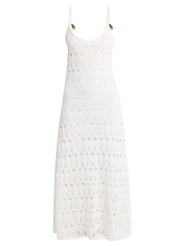 Bottega Veneta Fish Lace Sleeveless Dress - White