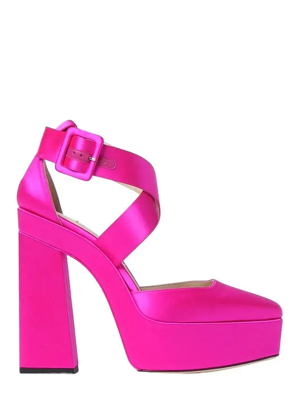 JIMMY CHOO Platform Pumps With Buckled Ankle Strap - Fuchsia