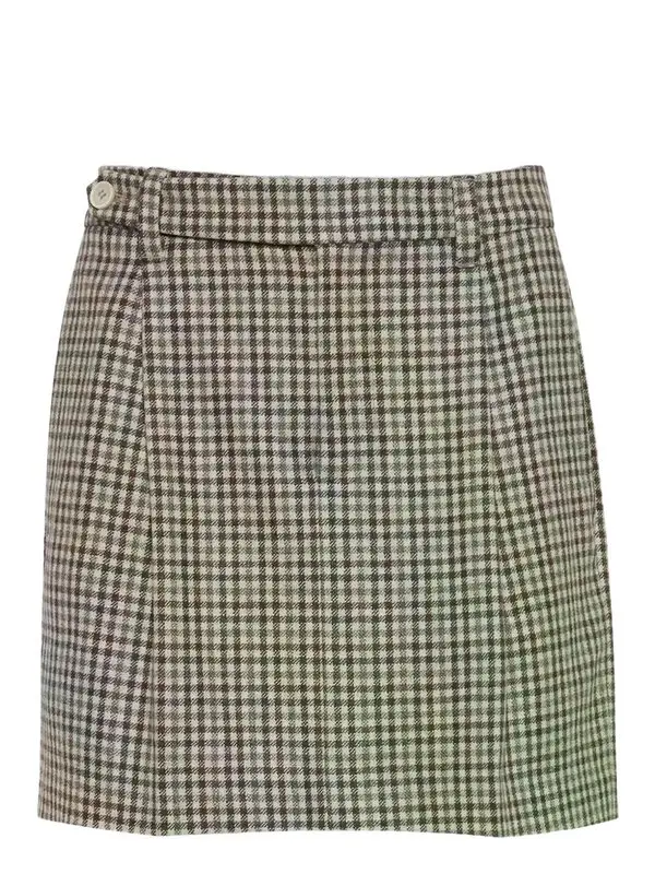 Brunello Cucinelli Checked Flannel Mini Skirt - Neutrals