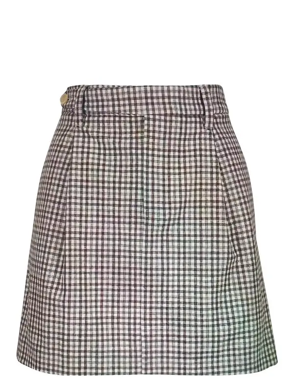 Brunello Cucinelli Checked Flannel Mini Skirt - Neutrals
