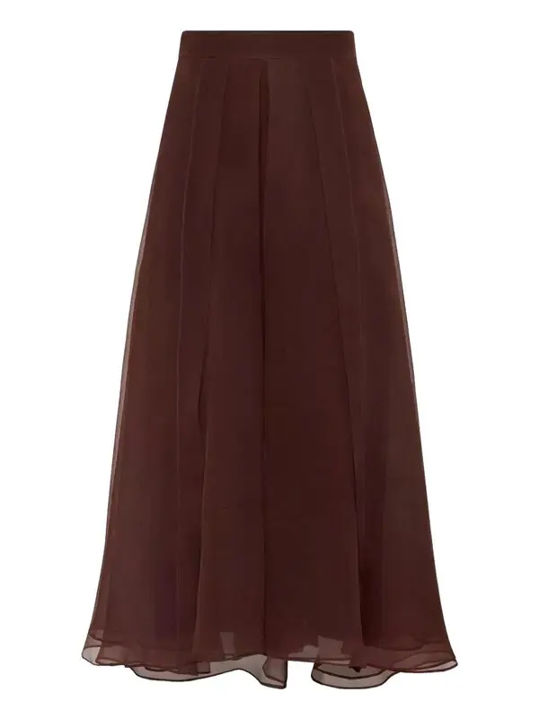 Brunello Cucinelli Silk Maxi Skirt - Red