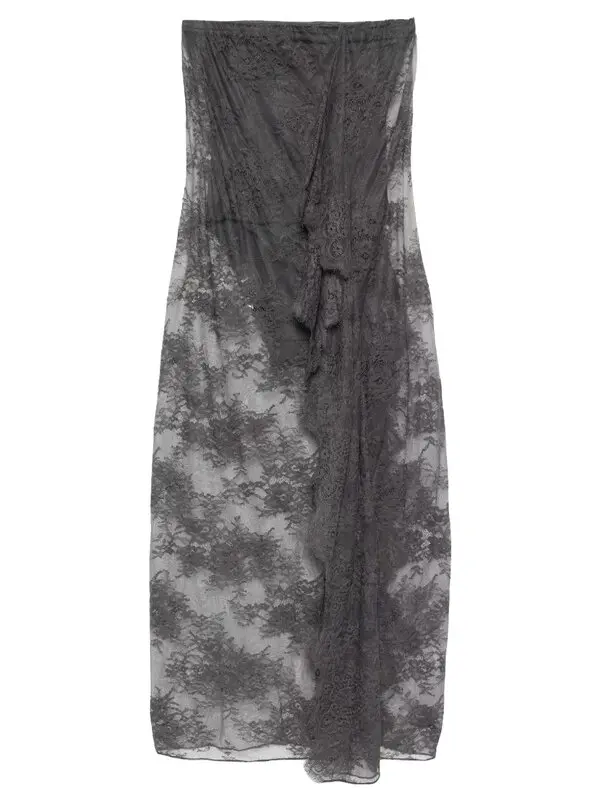 Christopher Esber Floating Lace Strapless Dress - Grey