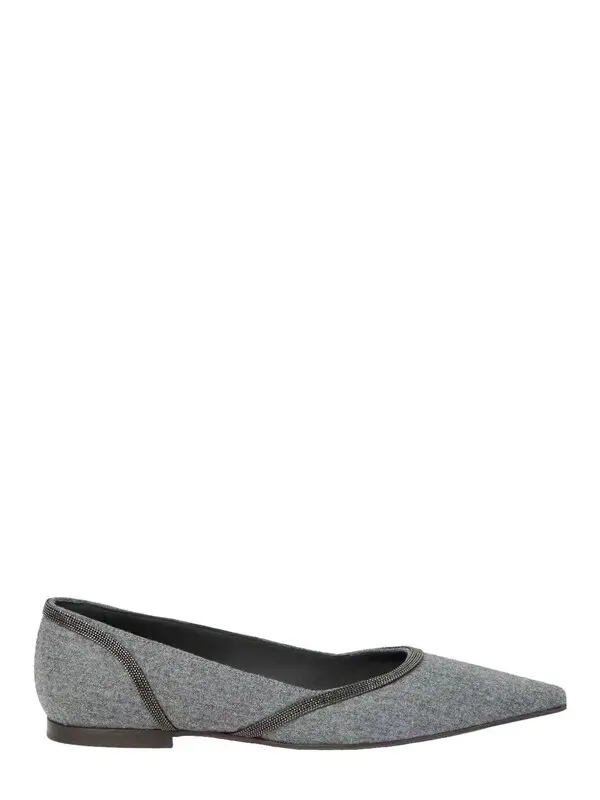 Brunello Cucinelli Flannel Ballet Flats - Grey