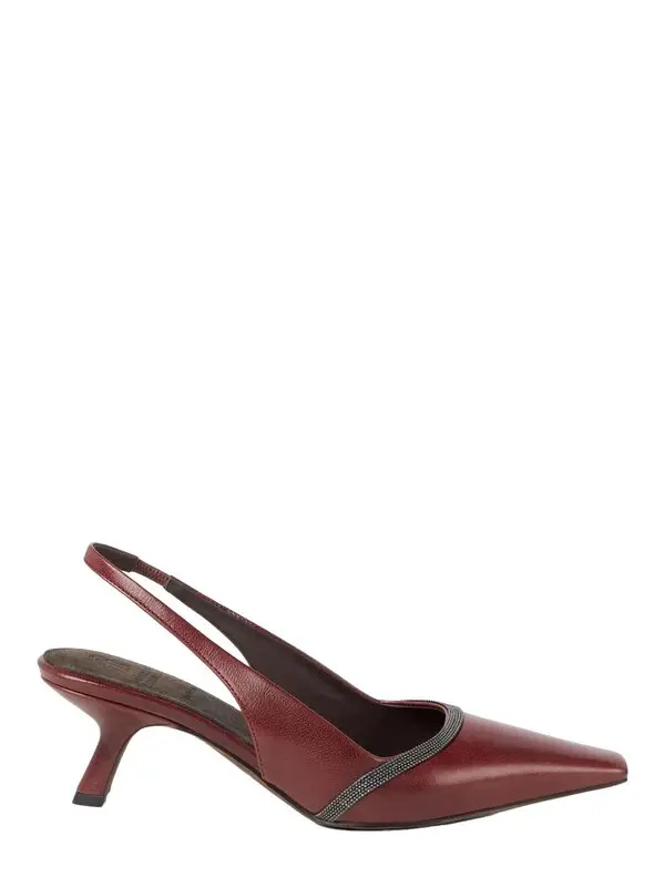 Brunello Cucinelli 55mm City Slingback Pumps - Red