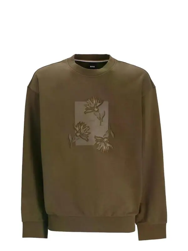 BOSS Floral Embroidered Sweatshirt - Green