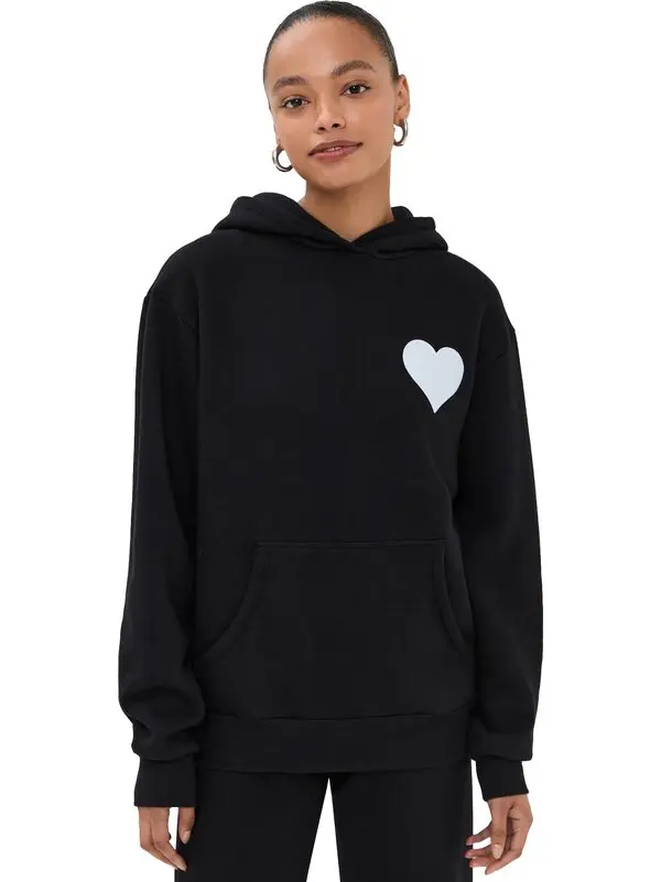 Sprwmn Fleece Heart Hoodie - Black