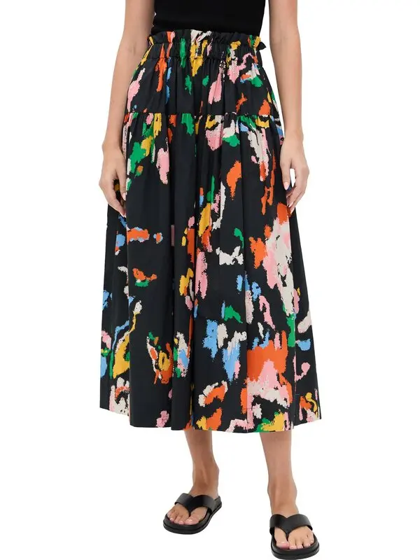 A.L.C. Jayden Printed Poplin Skirt - Black Multi
