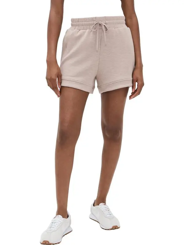 Varley Ollie High-rise Shorts - Taupe Marl