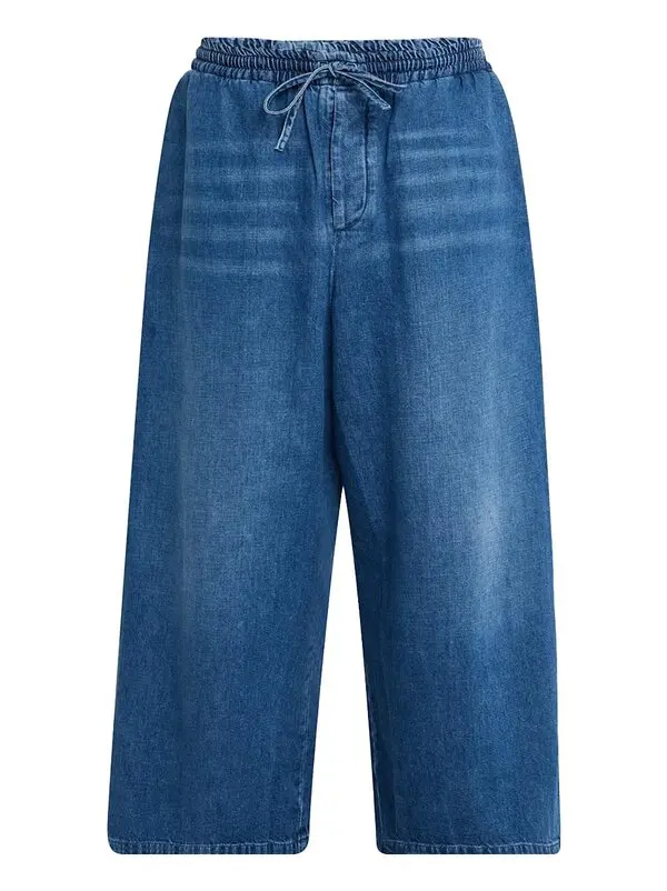 Loewe Washed Denim Stretch-waistband Pants - Light Blue