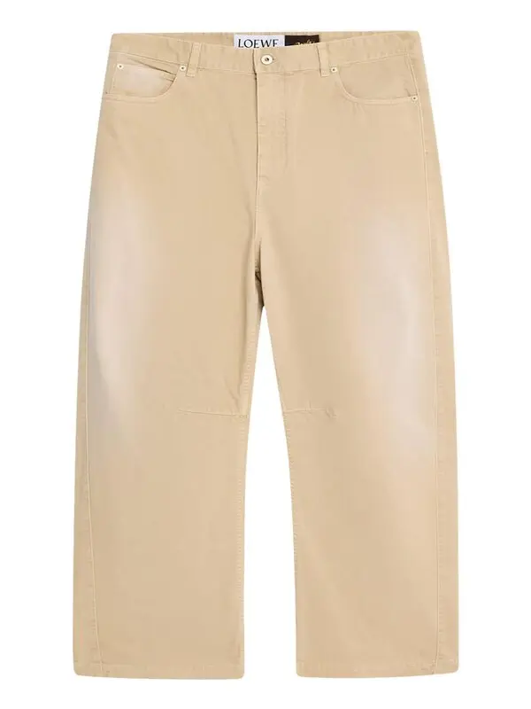 Loewe Cotton Barrel Pants - Light Beige