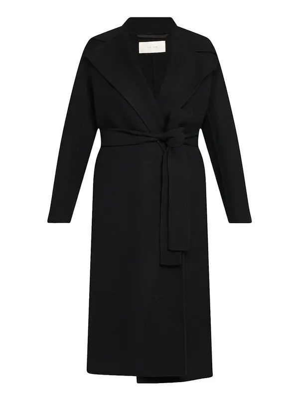 THE ROW Malika Belted Long Wrap Coat - Black