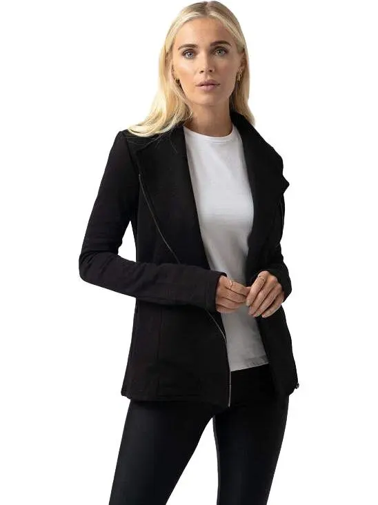 SAINT + SOFIA Cotton Biker Jacket - Black