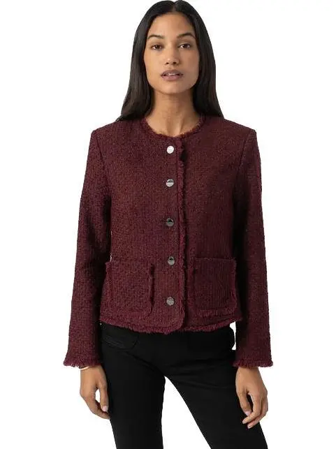 SAINT + SOFIA Ashby Boucle Jacket - Maroon