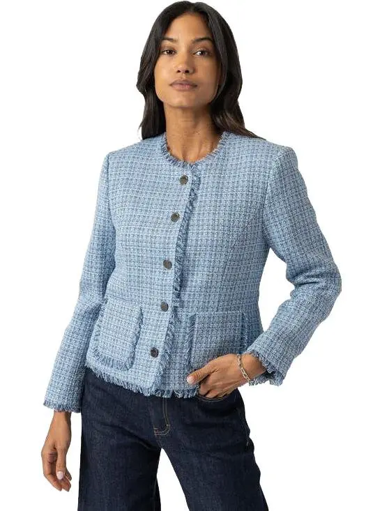SAINT + SOFIA Ashby Boucle Jacket - Pale Blue